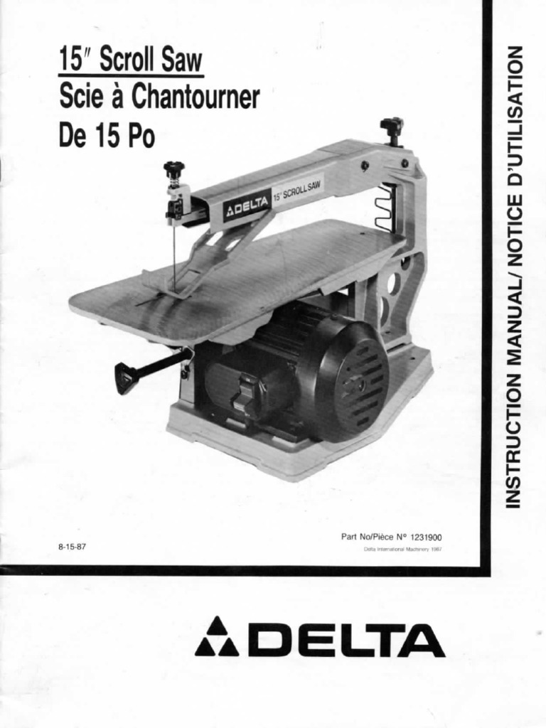 Delta 15in Scroll Saw 25429 | PDF
