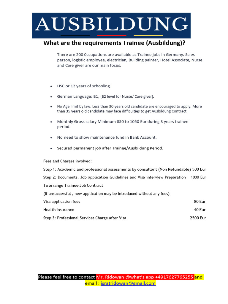 Trainee Visa Feb 24 | PDF
