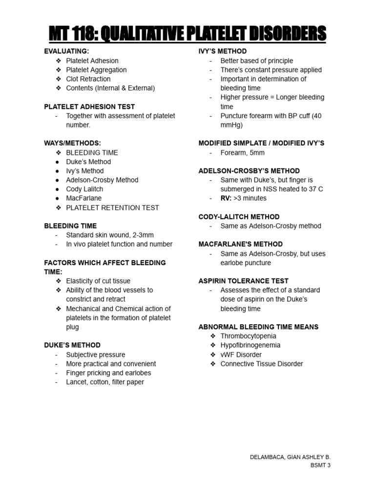 01 Qualitative Platelet Disorders Transes | PDF | Platelet | Coagulation