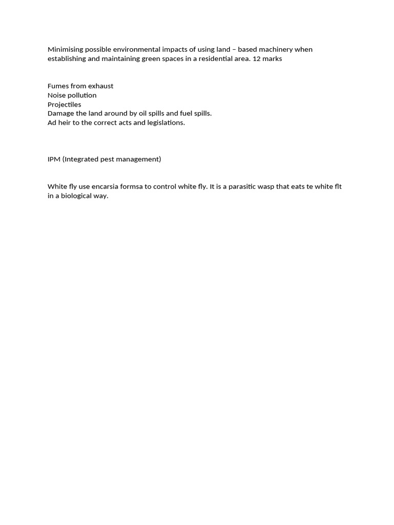 Minimising Possible Environmental Impacts of Using Land | PDF