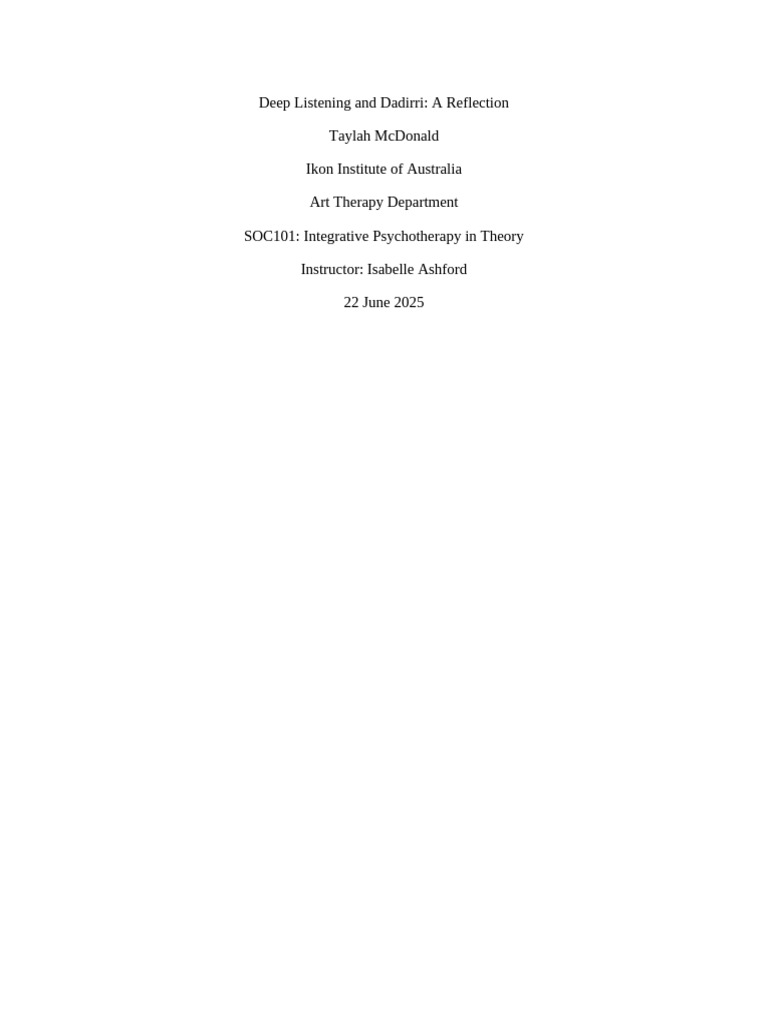 Deep Listening and Dadirri Insights | PDF | Silence | Psychological ...