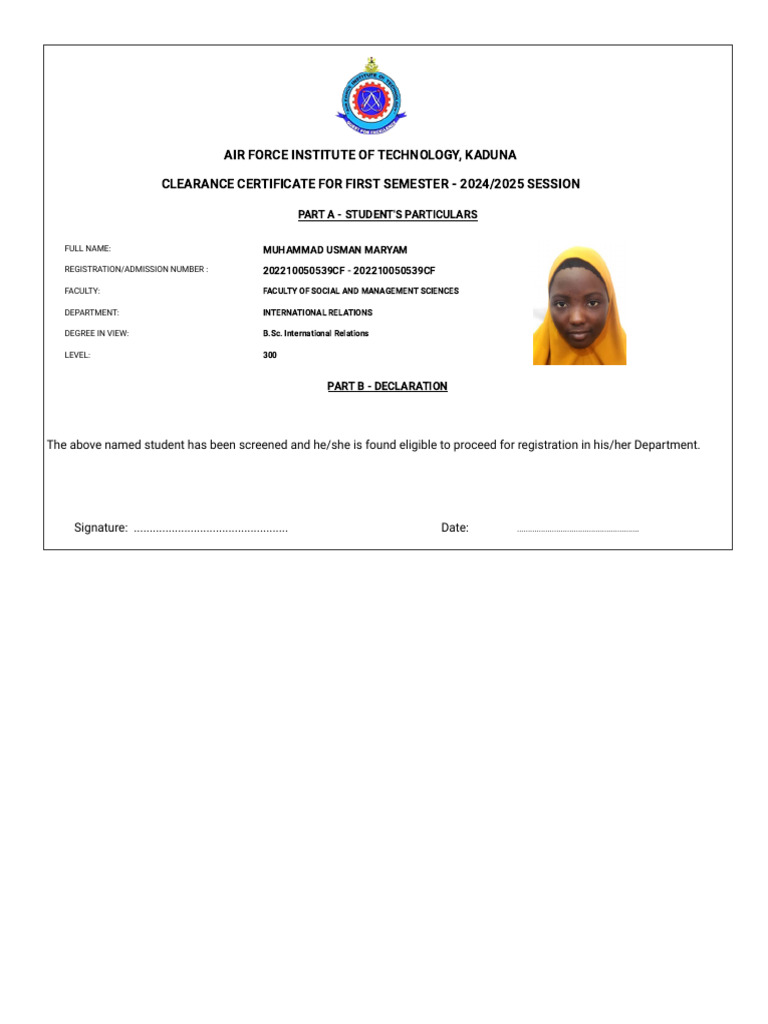 Air Force Institute of Technology, Kaduna | PDF