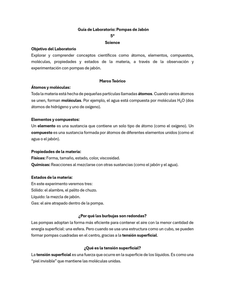 5° Pompas Guía de Laboratorio | PDF | Importar | Sustancias químicas
