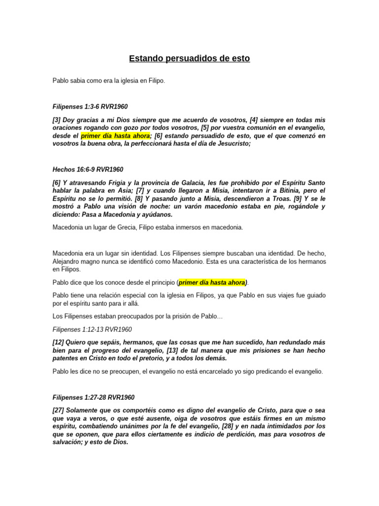 Estando Persuadidos de Esto | PDF | Epístola a los filipenses | Cristo ...