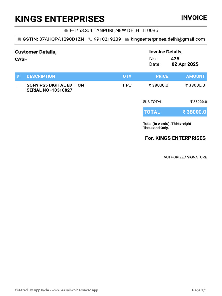 Invoice 1 | PDF