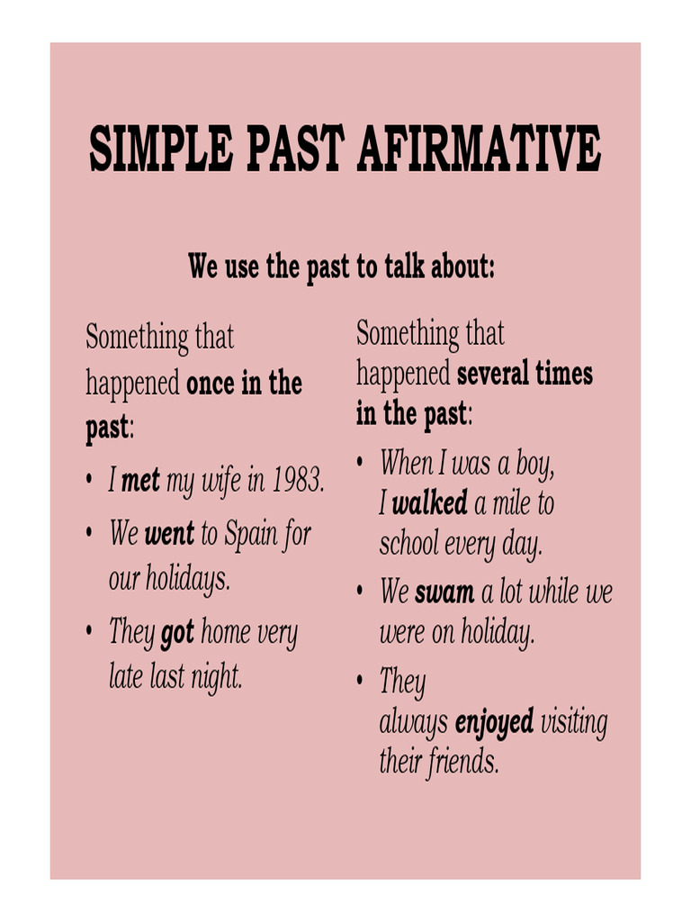 Understanding Simple Past Tense | PDF