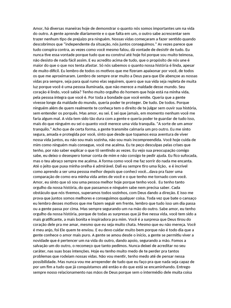 Carta para Igor | PDF | Amor | Deus