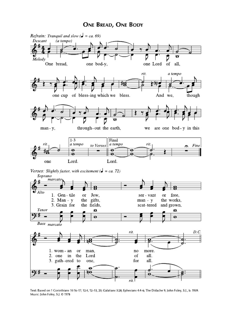 18 One Bread One Body - Harmony | PDF