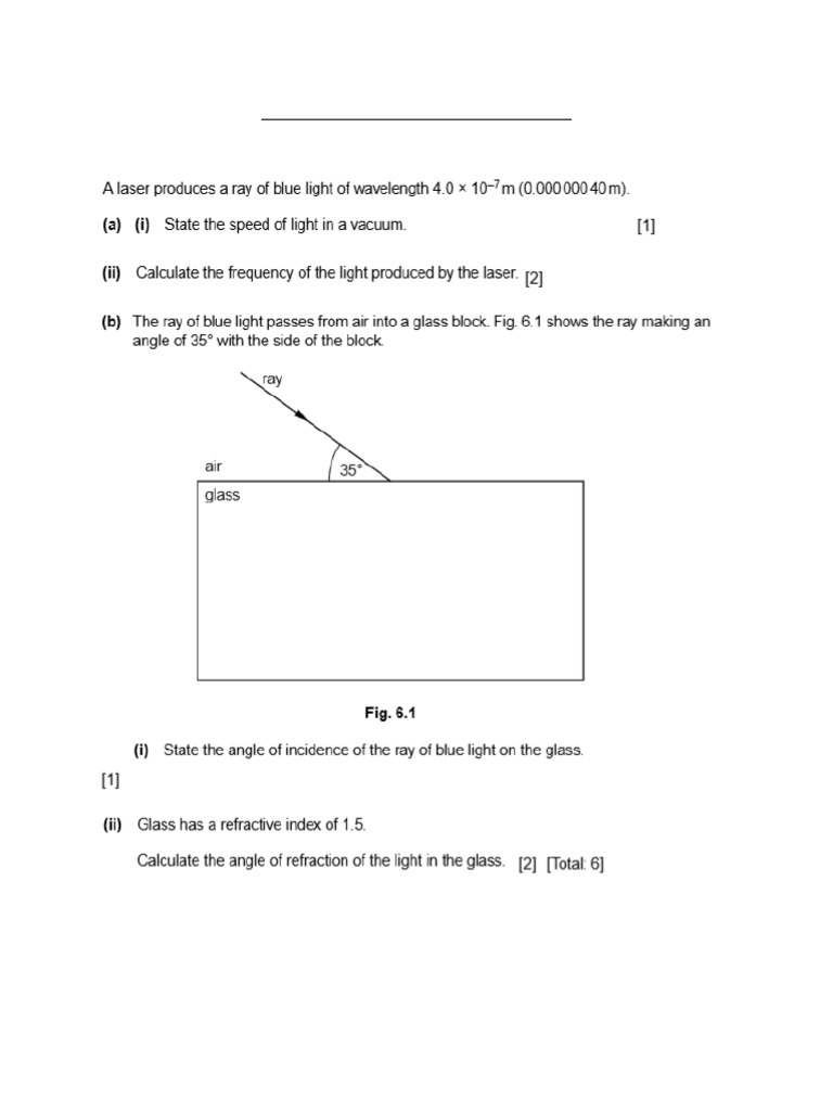 O-Level Physics - Light Worksheet 2020 | PDF