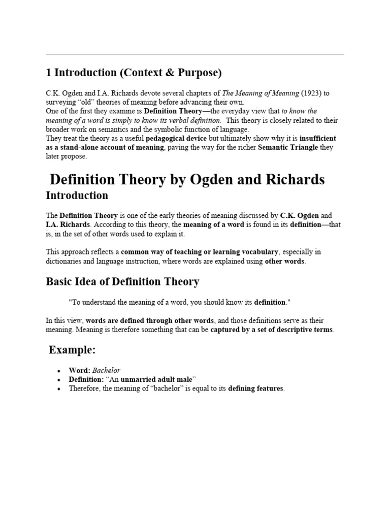 Overview of Definition Theory Limitations | PDF | Semantics | Definition