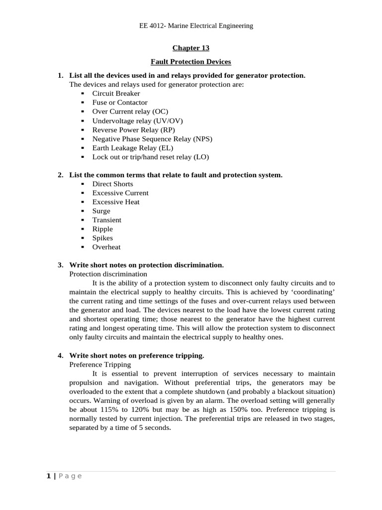 Fault Protection Devices | PDF | Relay | Fuse (Electrical)