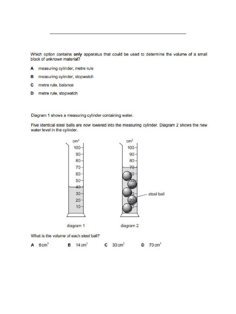 O-Level Physics - Measurements Worksheet 2020 (Questions) | PDF