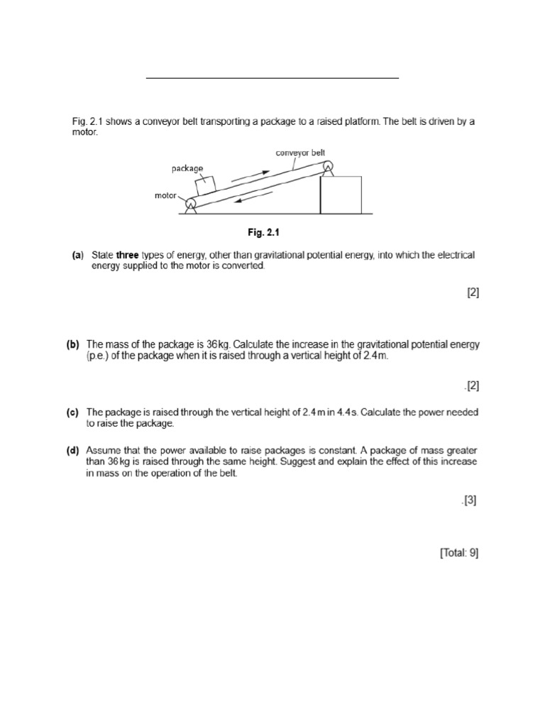 O-Level Physics: Work, Energy, Power Worksheet | PDF