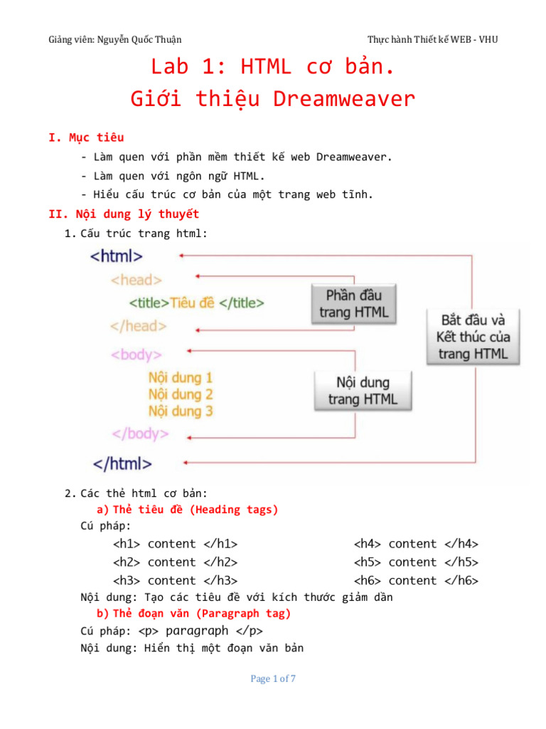 LAB 1 Thuc Hanh Thiet Ke WEB | PDF