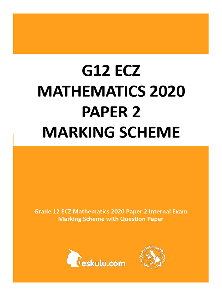 G12 Maths P2 2020 Marking Scheme | PDF | Mathematics