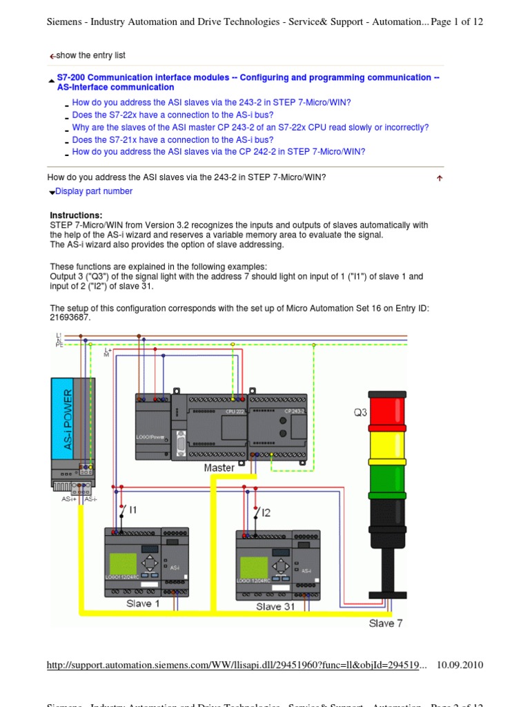 How Do You Address The ASI Slaves Via The 243-2 in STEP 7-Micro WIN ...
