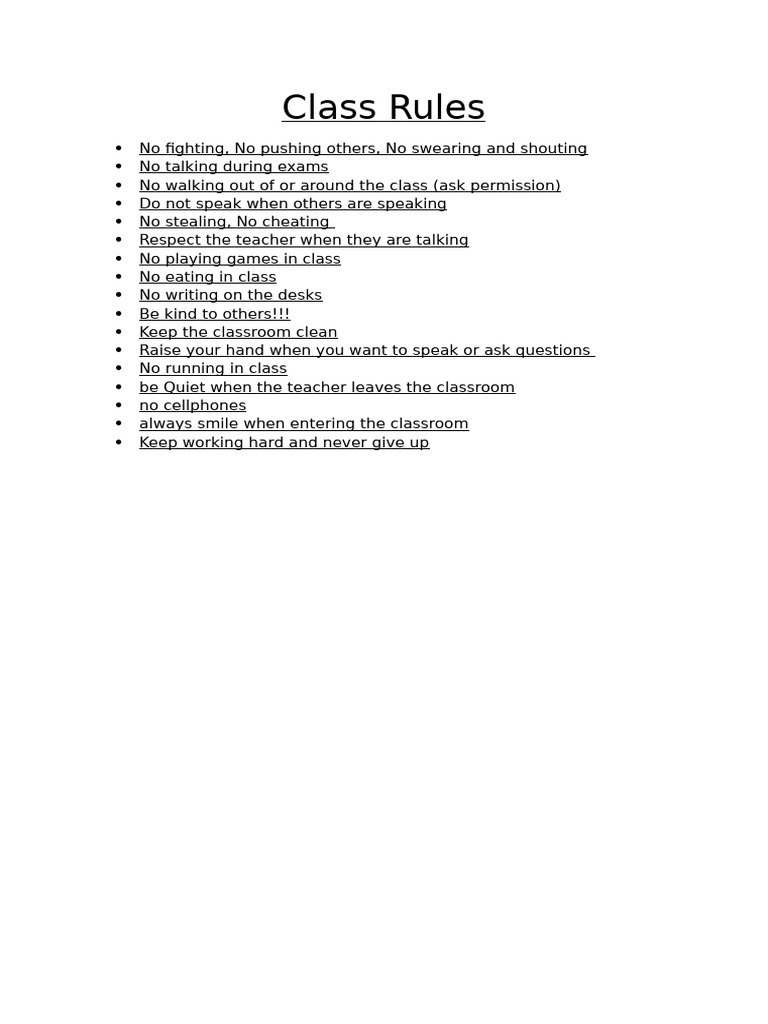Class Rules | PDF