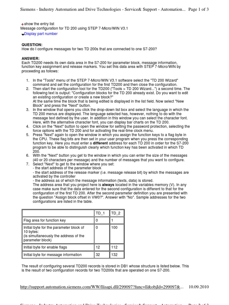 Message Configuration For TD 200 Using STEP 7-Micro | PDF | Bit | Menu ...