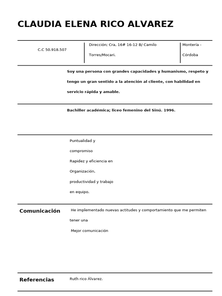 Hoja de Vida Albert ... | PDF