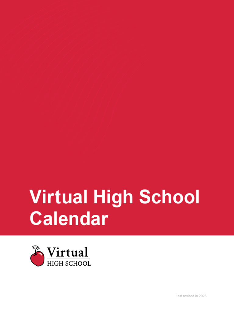 Virtual High School Course Calendar | PDF | Individualized Education Program | Curriculum