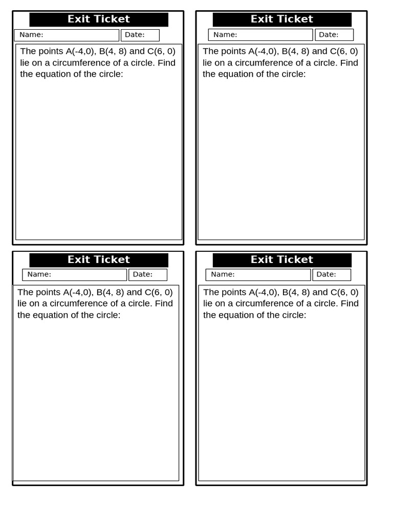 Circles and Triangles Exit Ticket | PDF