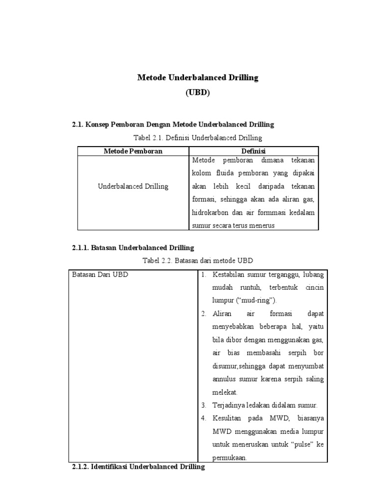 Metode Underbalanced Drilling Print | PDF