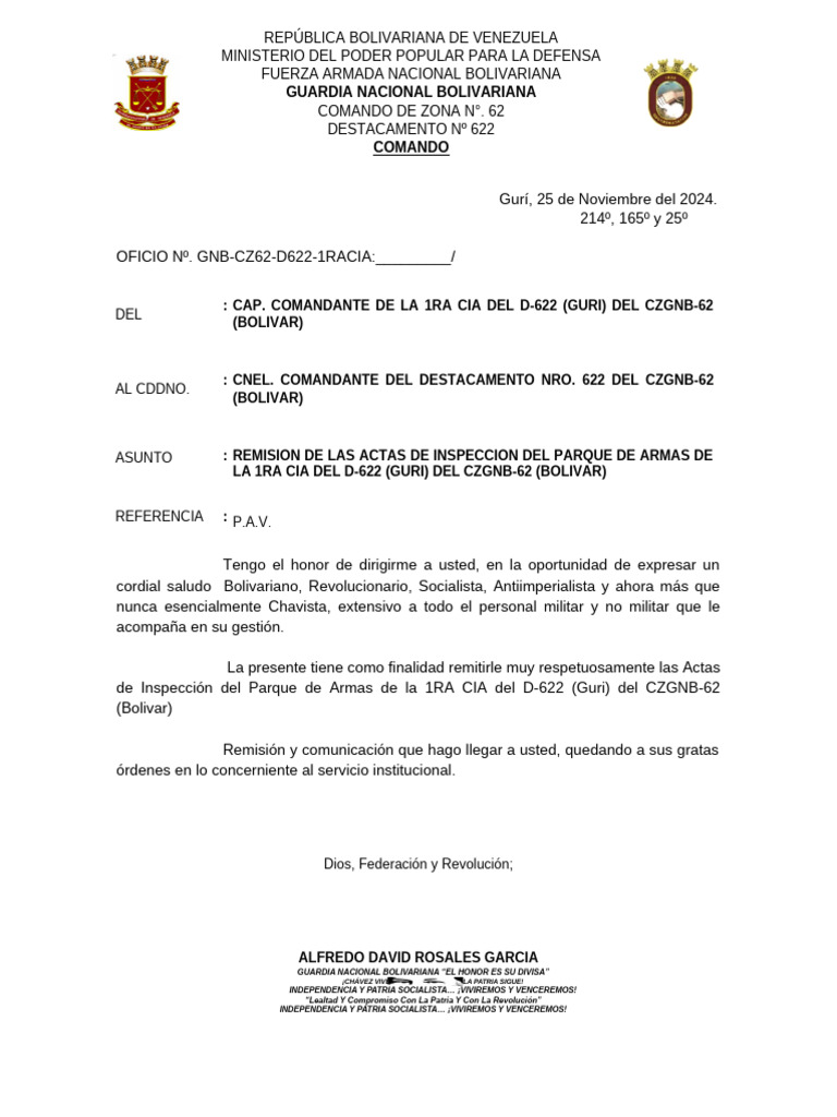 Oficio de Remision Actas Del Parque | PDF