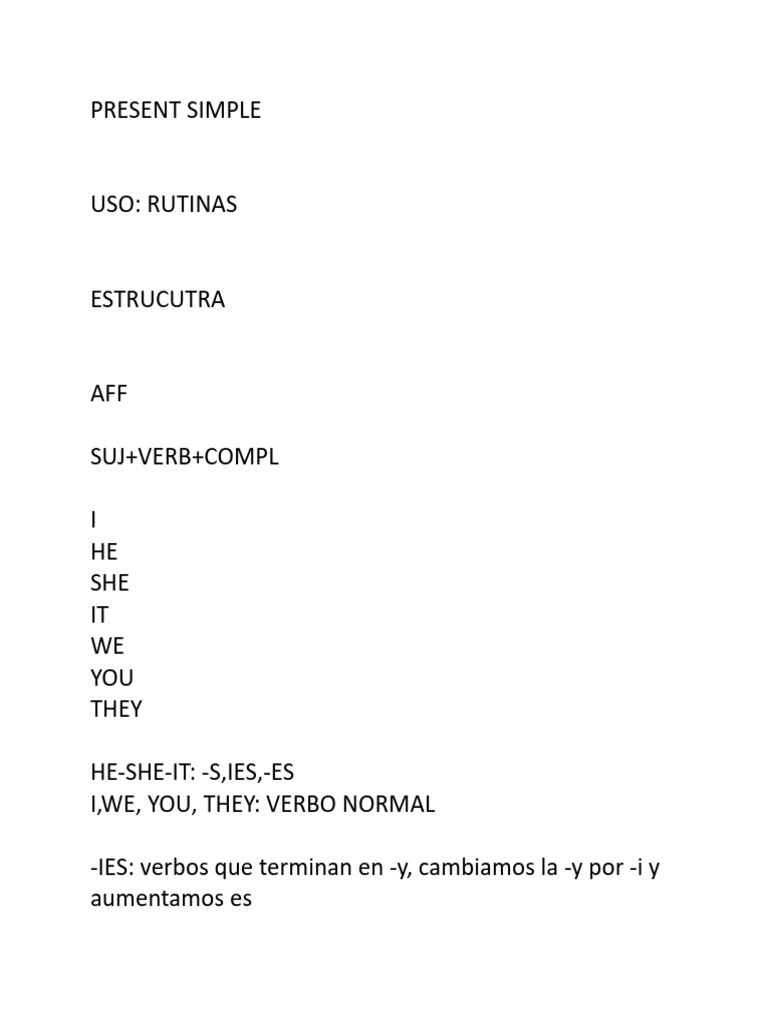 Present Simple Repaso Pdf