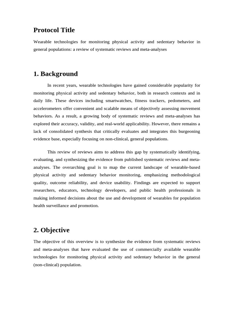 Protocol Title | PDF | Systematic Review | Meta Analysis