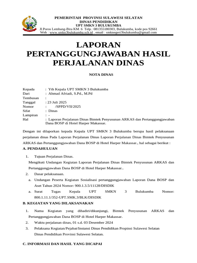 Contoh LPJ | PDF