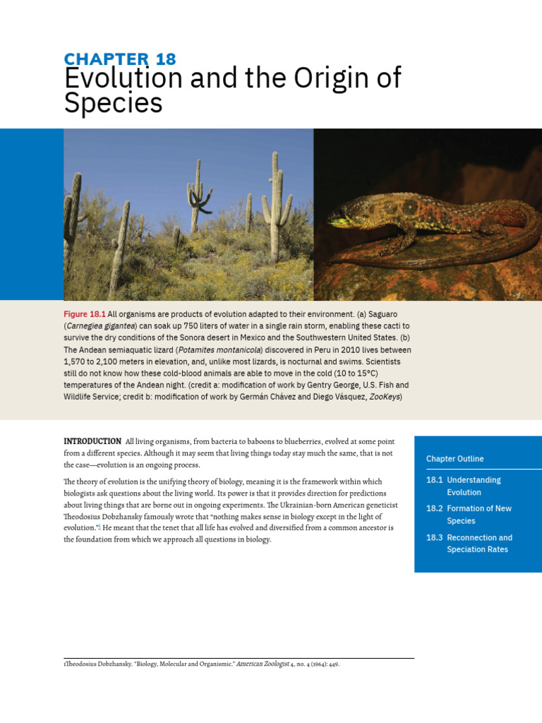 BIOLOGY Open Stax Evolution and The Origen of Species | PDF | Evolution ...