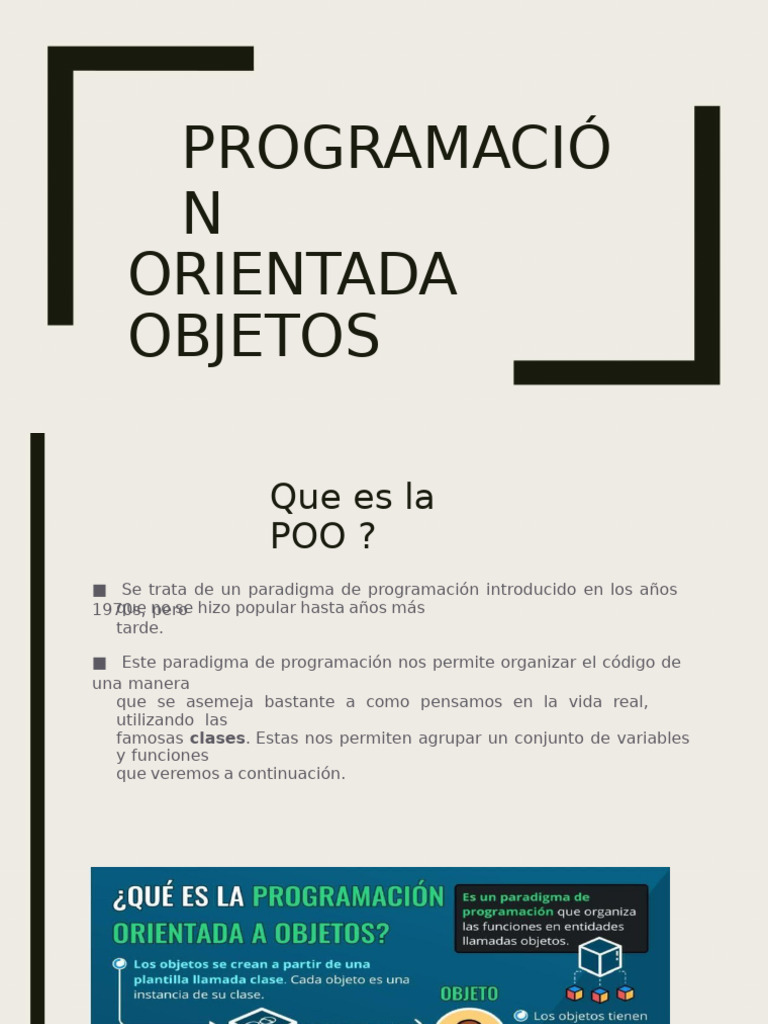 Programación Orientada Objetos | PDF