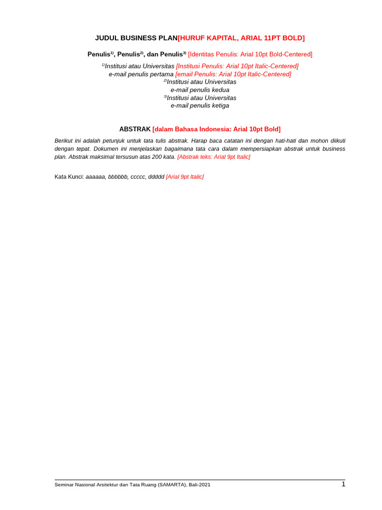 Panduan Menulis Abstrak Business Plan | PDF
