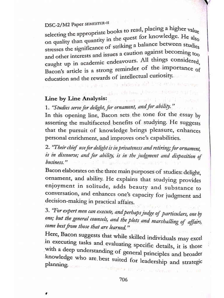 Line by Line Analysis On - of Studies | PDF