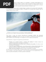Información de Prueba Hidrostática en Extintores | PDF | Supresión de ...