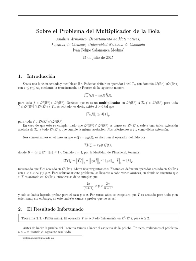 Multiplicador de La Bola - An-Lisis Arm-Nico | PDF | Objetos matemáticos | Análisis funcional