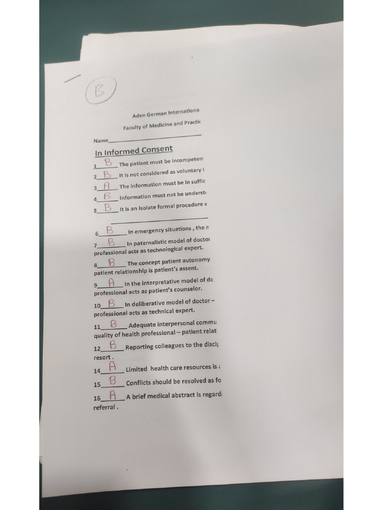 Model Answer Ethics B | PDF