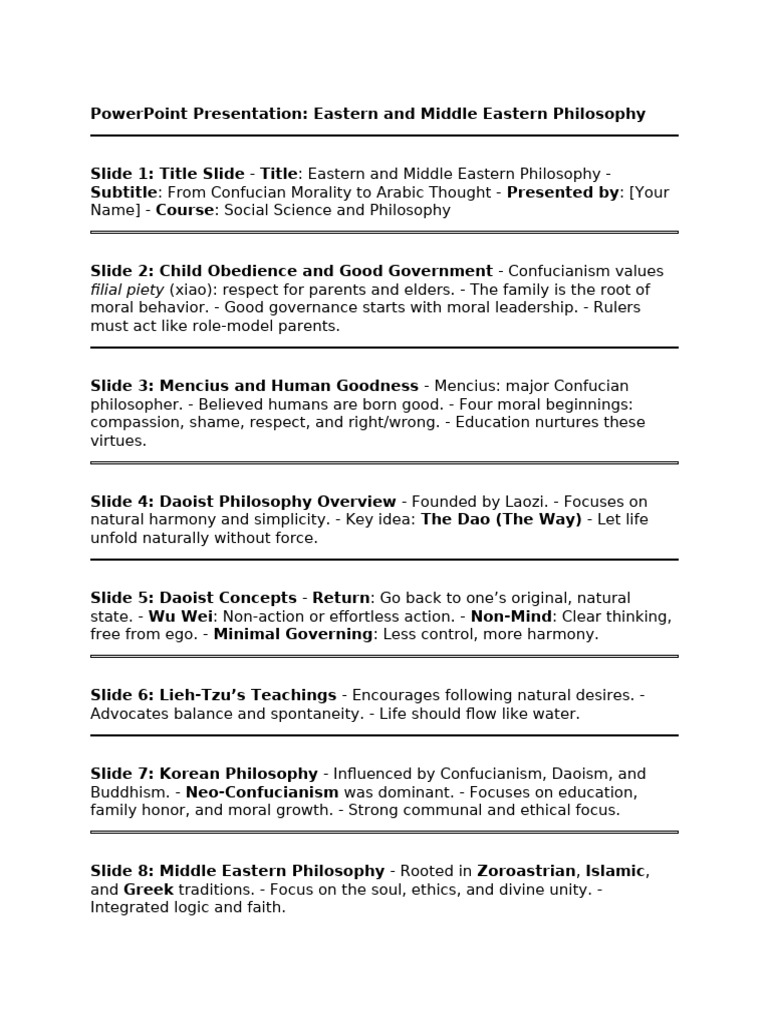 Eastern Philosophy Report | PDF
