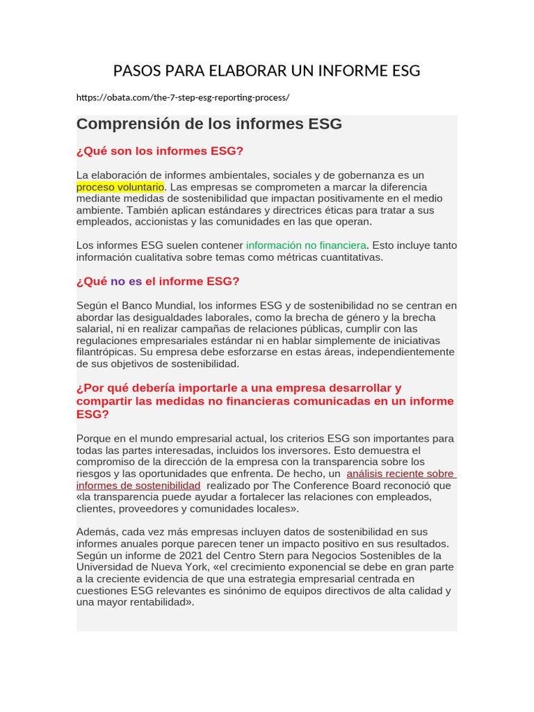 Guía para Elaborar Informes ESG | PDF | Sustentabilidad | Economias