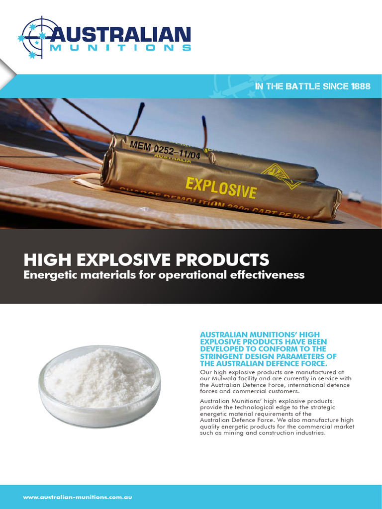 High Explosive Products for Defence | PDF | Explosion | Chemical Substances