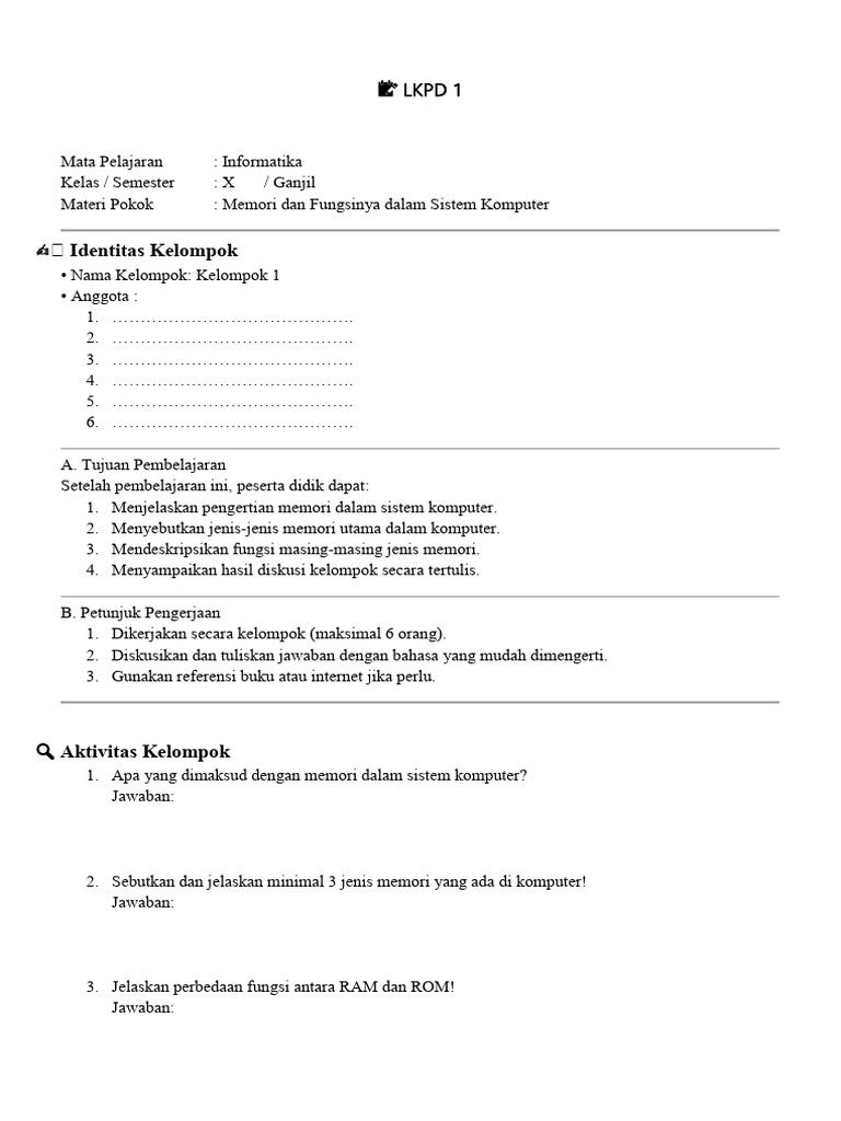 ? LKPD 1 | PDF