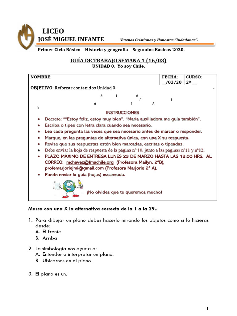 Guia Semana 1 Historia Cesar | PDF | Chile | Mapa