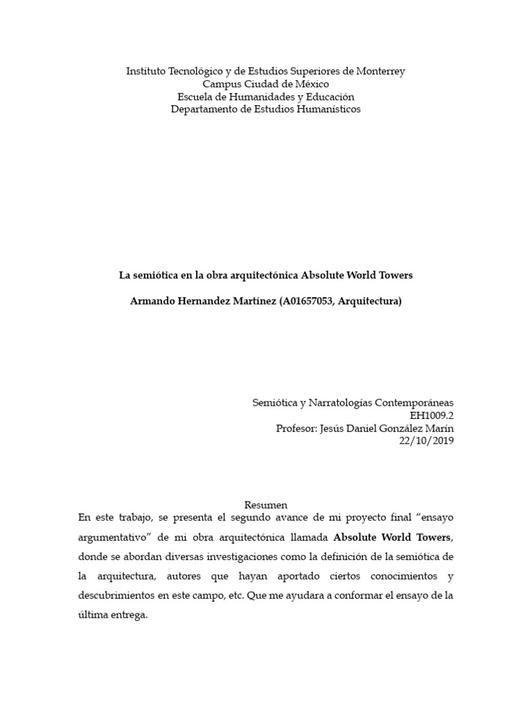 Analisis Semiótico de Un Espacio | PDF | Semiótica | Sustentabilidad