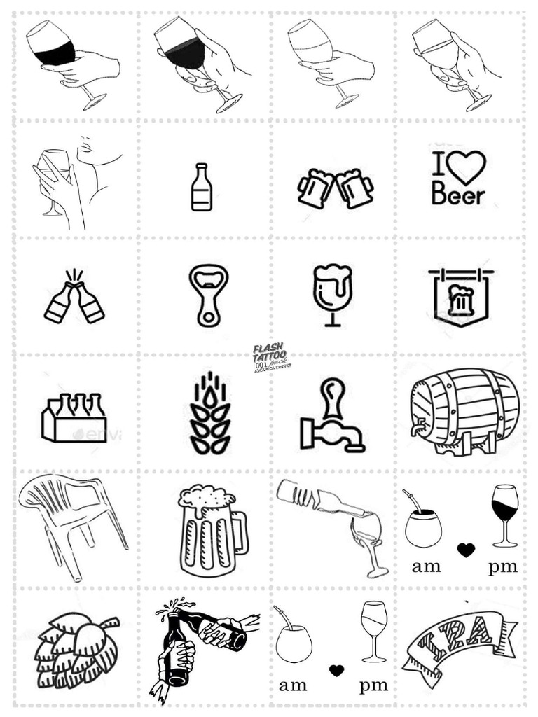 Drinks Flash Tattoo Pack | PDF