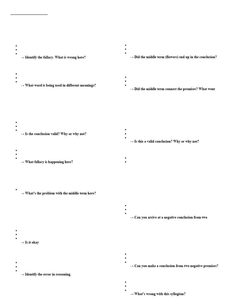 3a. Practice Set For Formal Fallacies (Beginner's and Immediate) | PDF | Logic
