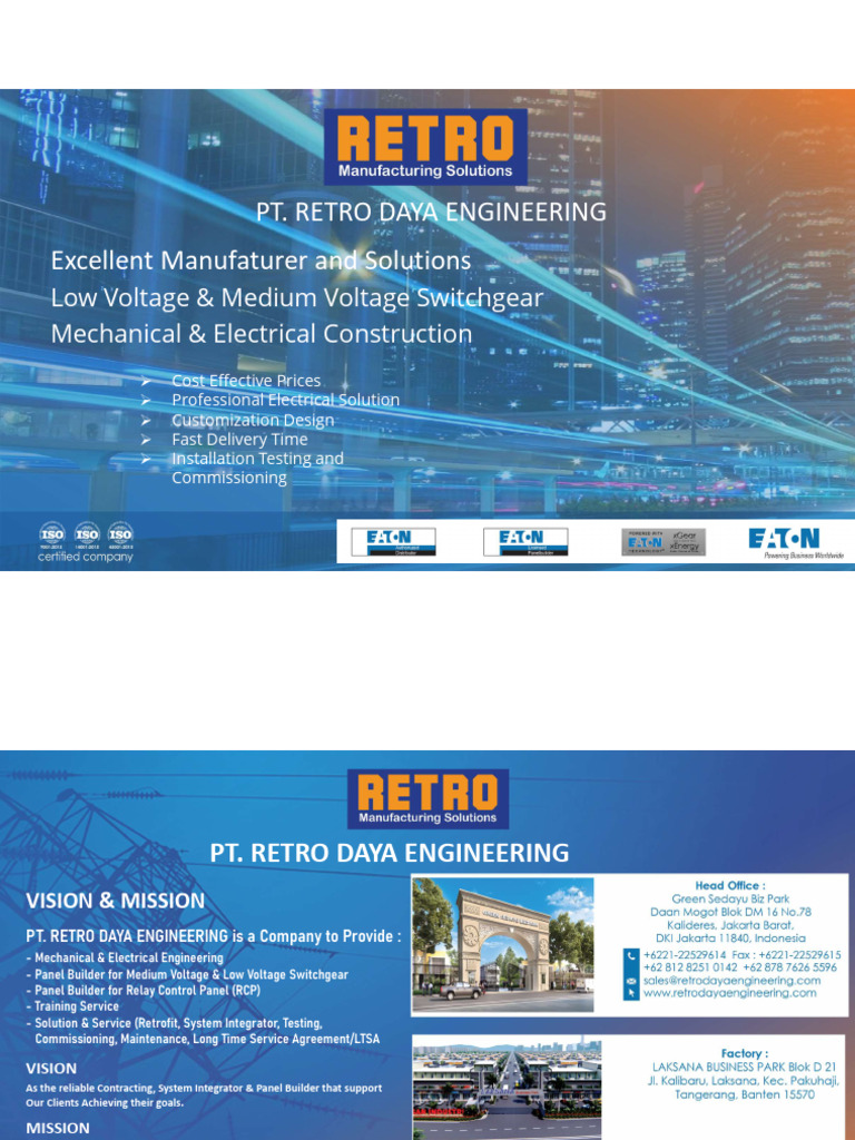 Compro - PT Retro Daya Engineering | PDF | Electric Power | Electrical Equipment