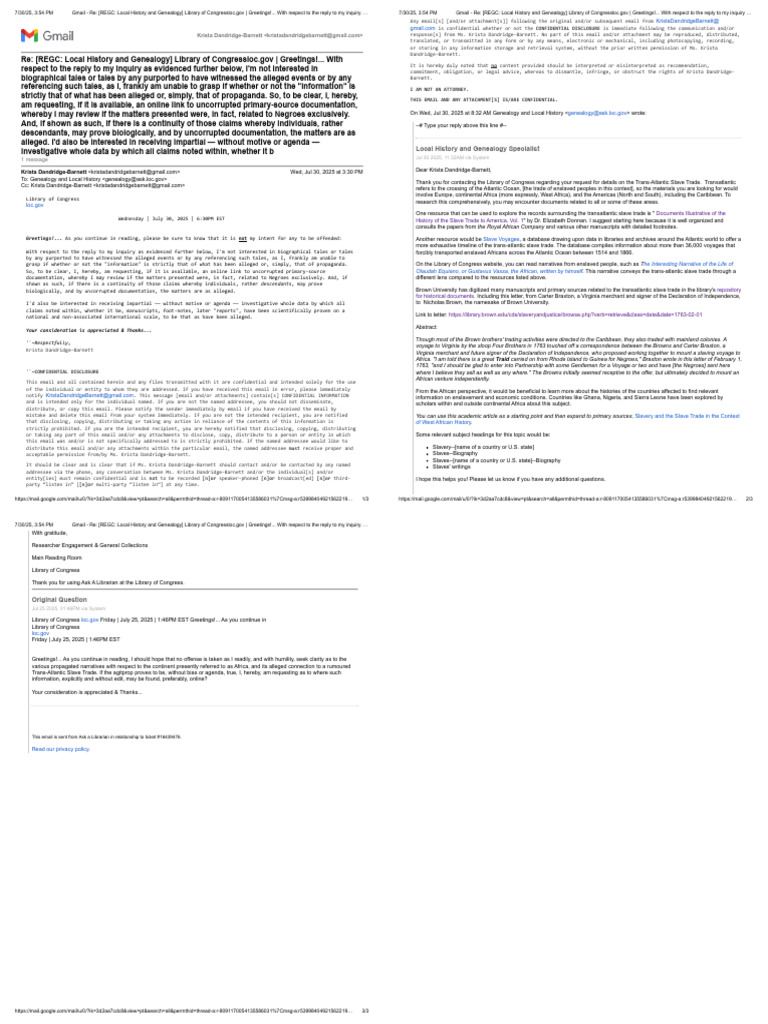 Re: [REGC: Local History and Genealogy] Library of Congressloc.gov | Seeking Info on alleged ...