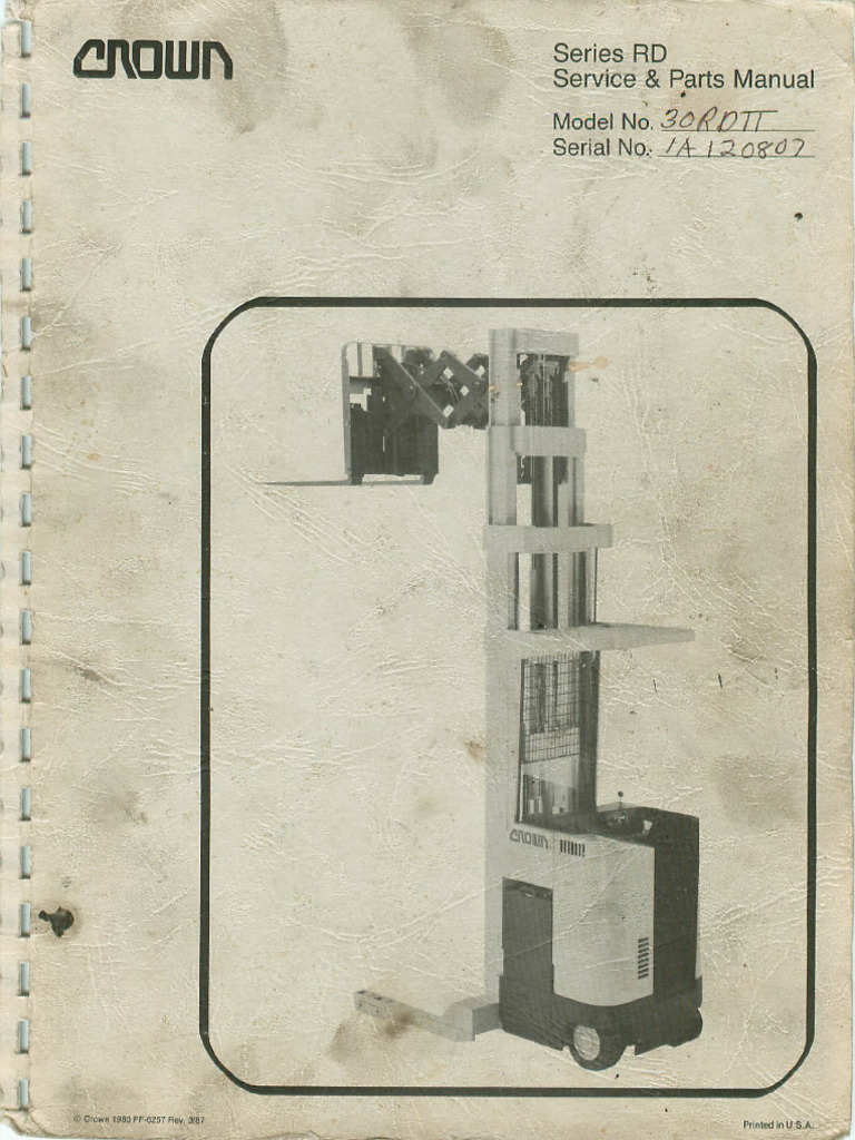 Manual Tecnico y Recambio Crown 30rdtt Equipo Ev-100 | PDF