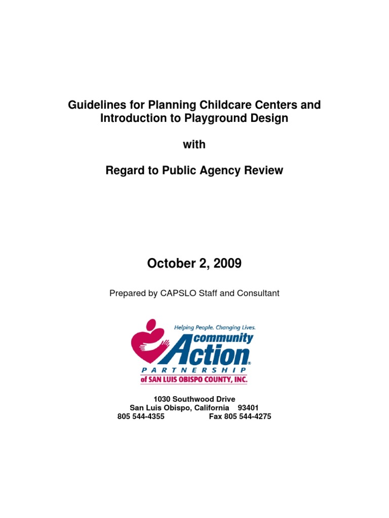 Guidelines For Planning Childcare Centers & Playground Design | PDF ...
