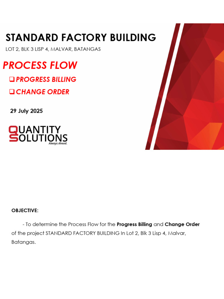 Factory Building Billing Process Flow | PDF